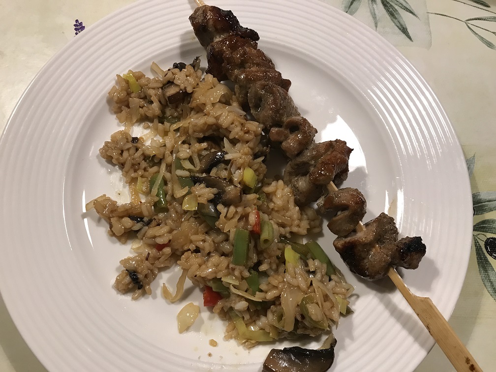 Stegte ris – version 2 – Hakkesnitte